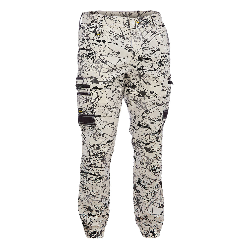 Bisley BPC6337 FLX & Move Stretch Camo Cargo Pants Grey Paint Splatter ...