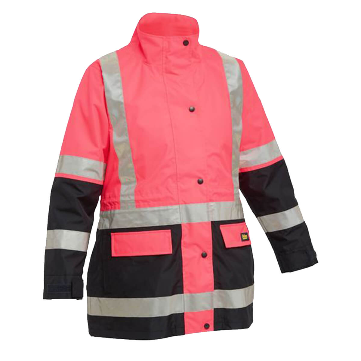 Bisley BKL6975 Women’s Taped Hi Vis 5 In 1 Rain Jacket Pink/Navy ...