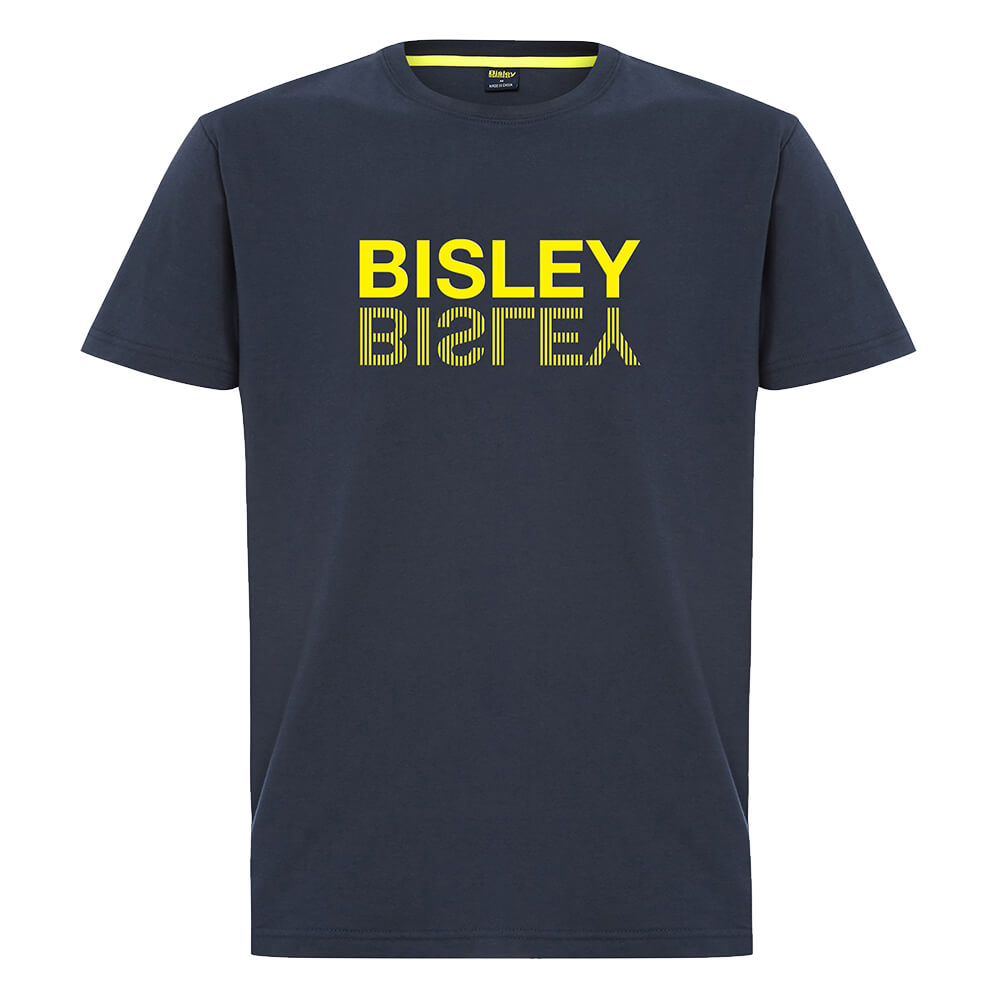 Bisley BKT097 Mens Flipped Logo Tee Short Sleeve Navy – Vivid Workwear
