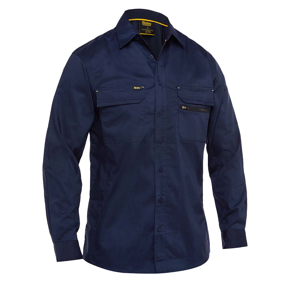 Bisley BS6490 Men’s X Airflow Ripstop Shirt Navy – Vivid Workwear